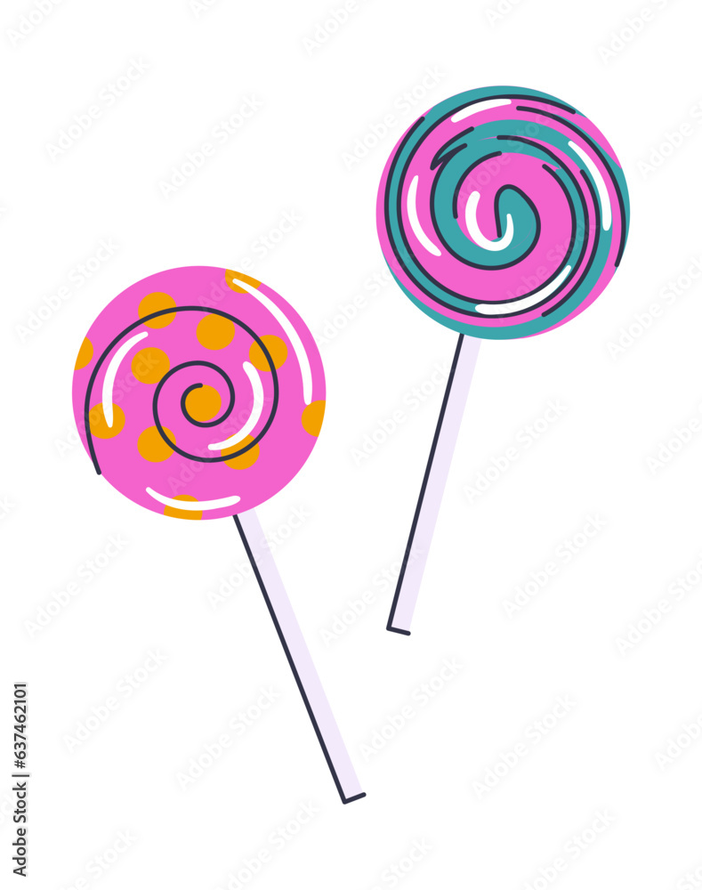 Two Halloween striped lollipops vector illustration isolated on ...