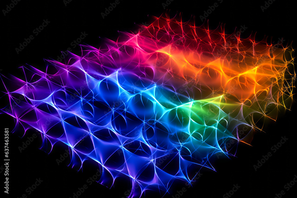 Gorgeous Abstract Of An Electron Cloud Surrounding A See Through Crystal Grid Showcasing