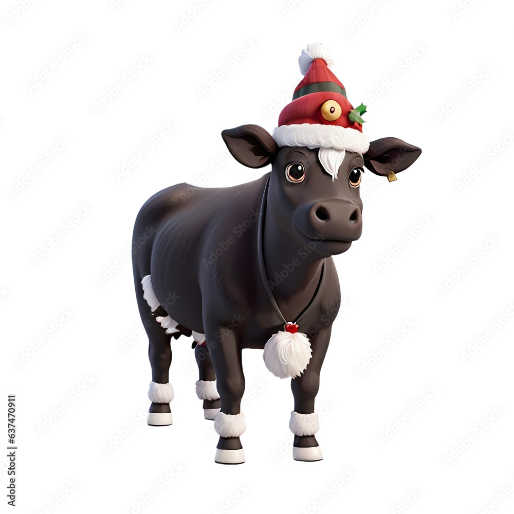 Christmas Cow Svg, christmas farm svg santa claus hat svg christmas cow ...