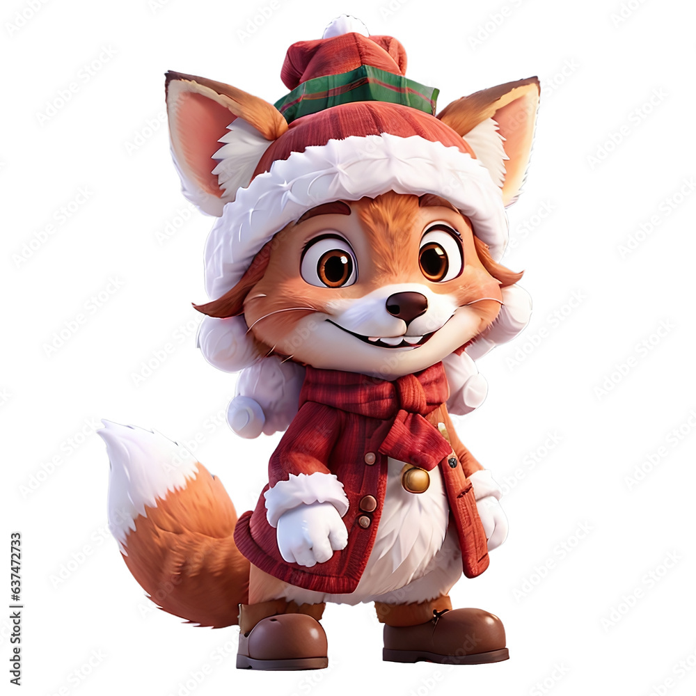 Santa Hat Animals Xmas Fox SVG Winter Clipart, Animals SVG Bundle fox ...