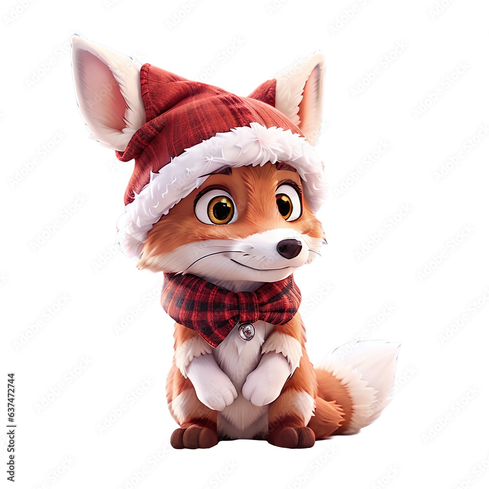 Santa Hat Animals Xmas Fox SVG Winter Clipart, Animals SVG Bundle fox ...