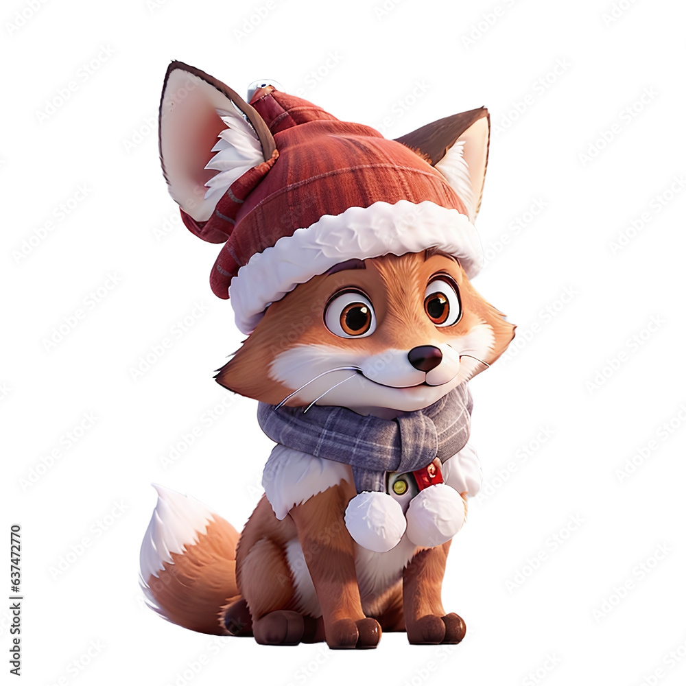 Santa Hat Animals Xmas Fox SVG Winter Clipart, Animals SVG Bundle fox ...