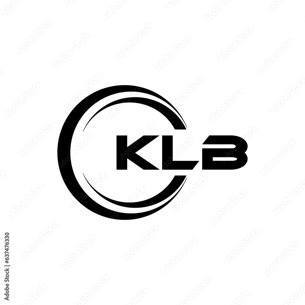 KLB letter logo design with white background in illustrator, cube logo ...