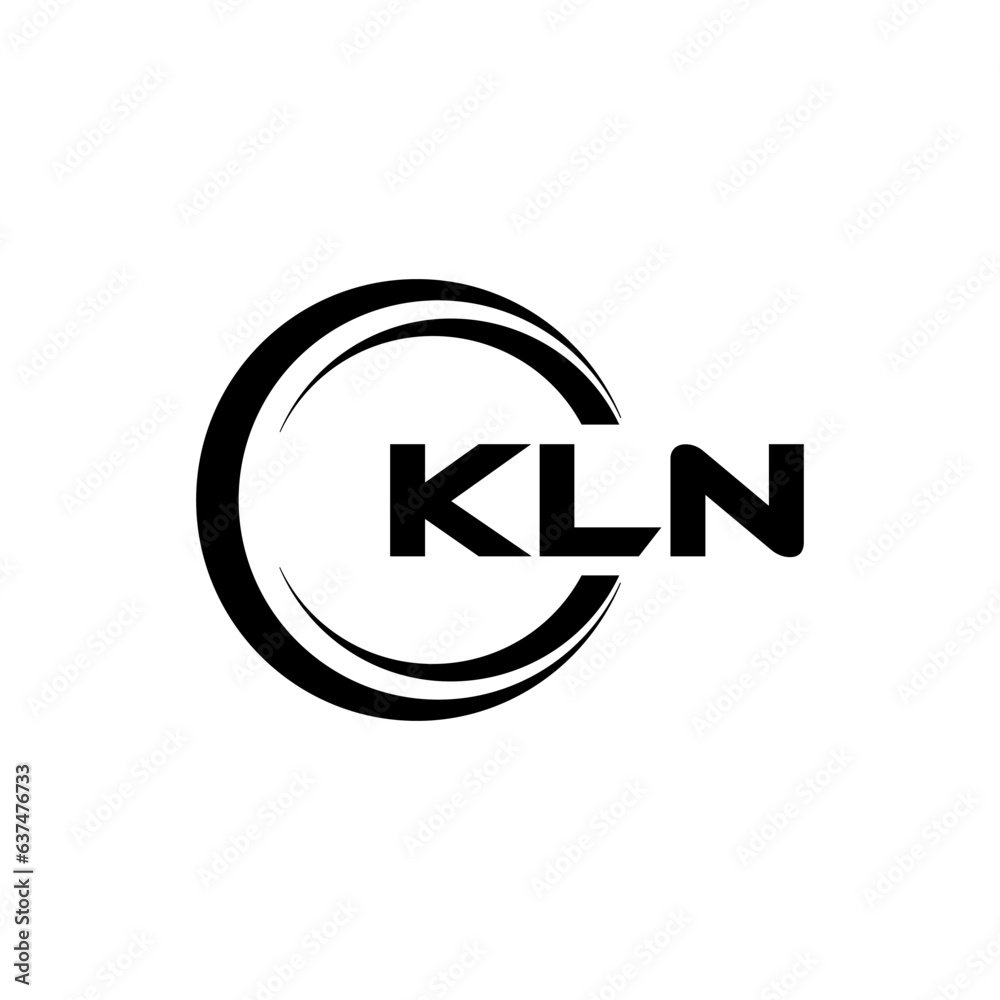 KLN letter logo design with white background in illustrator, cube logo ...