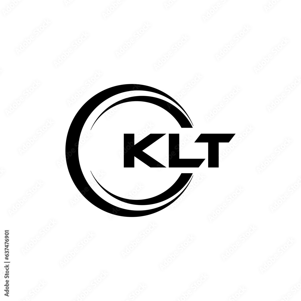 KLT letter logo design with white background in illustrator, cube logo ...