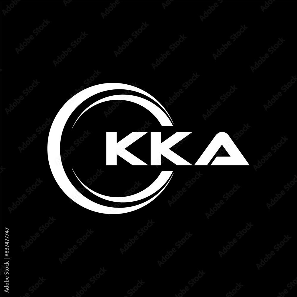 KKA letter logo design with black background in illustrator, cube logo ...