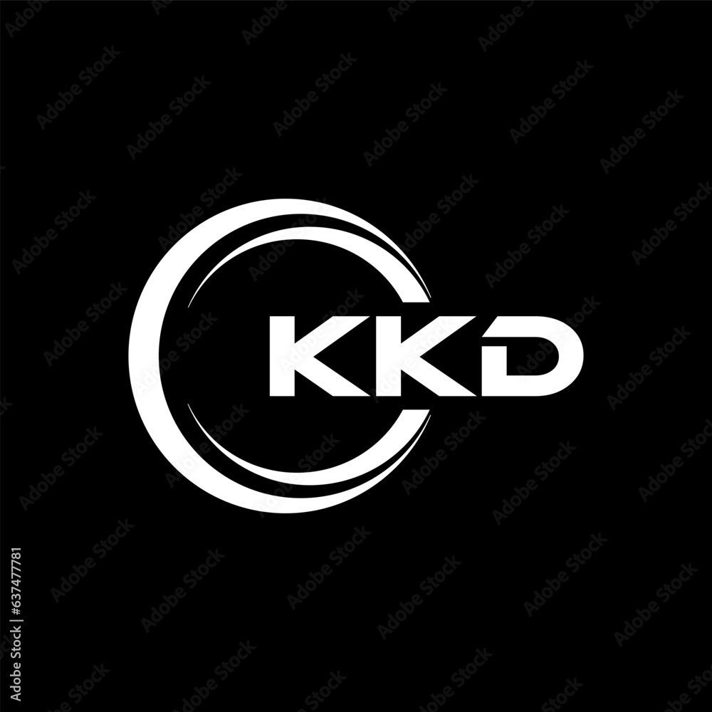 KKD letter logo design with black background in illustrator, cube logo ...