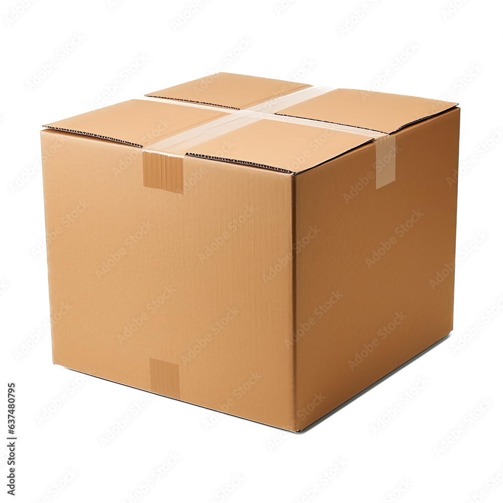 a closed square cardboard box in a packaging-themed, illustration in a ...