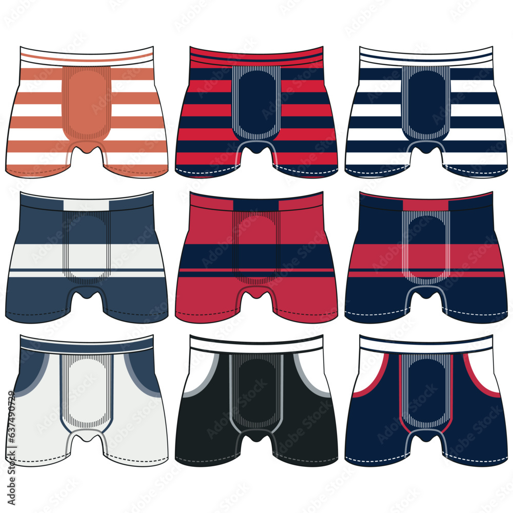 Vetor de Men's underwear changes flat vector icons. Collection of ...