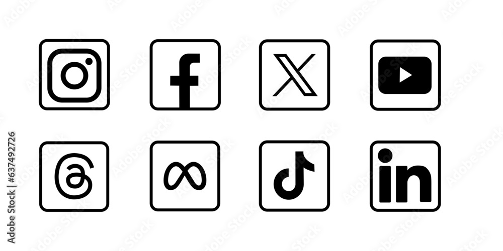 Social media logo set. Social media icons set vector isolated ...