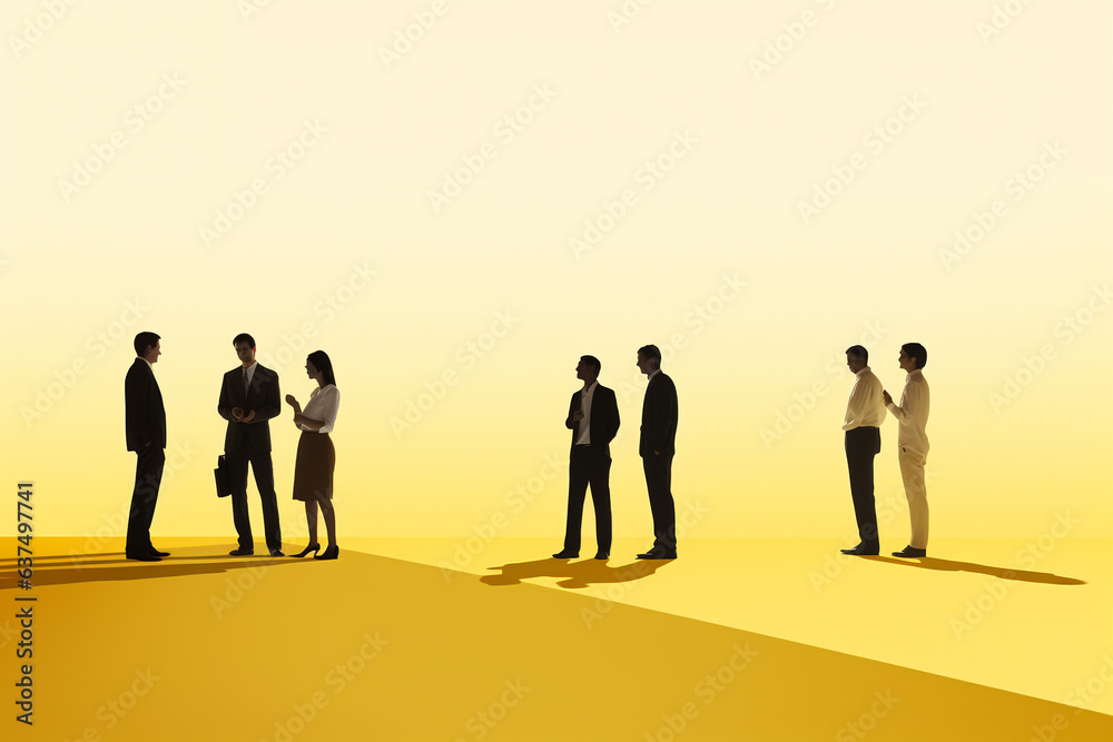 Abstract group of colorful people minimalistic illustration. Mob of ...
