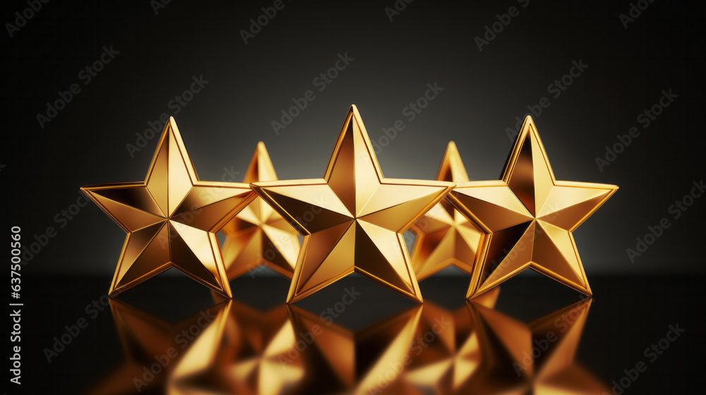 Five gold star rating on dark background. Feedback, review, and rate us ...