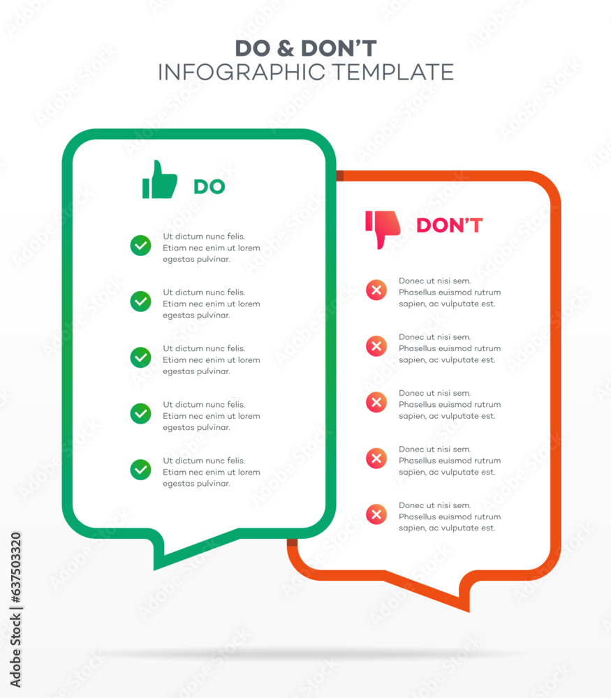 Do and dont infographic template vector isolated on white background 10 ...