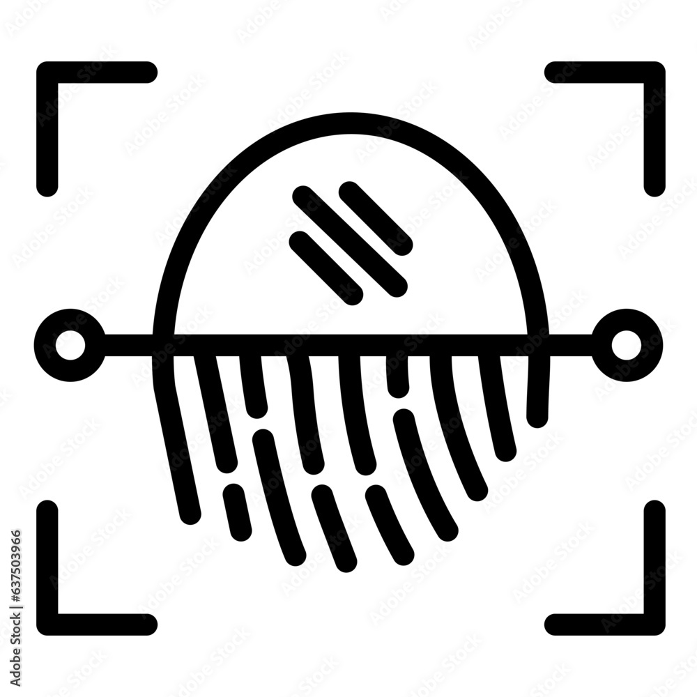Fingerprint recognition sensor line icon. Focus with fingerprint sensor ...