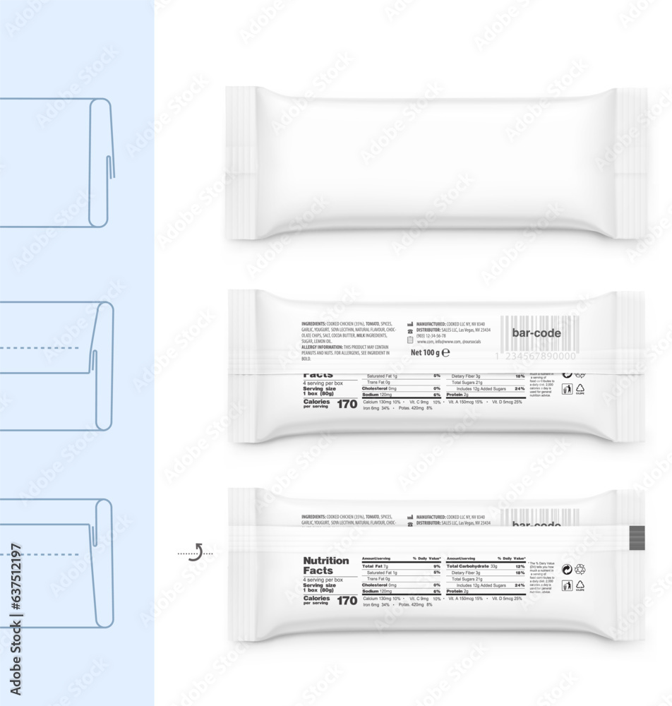 Realistic packaging bar mockup with text sample. Vector illustration ...
