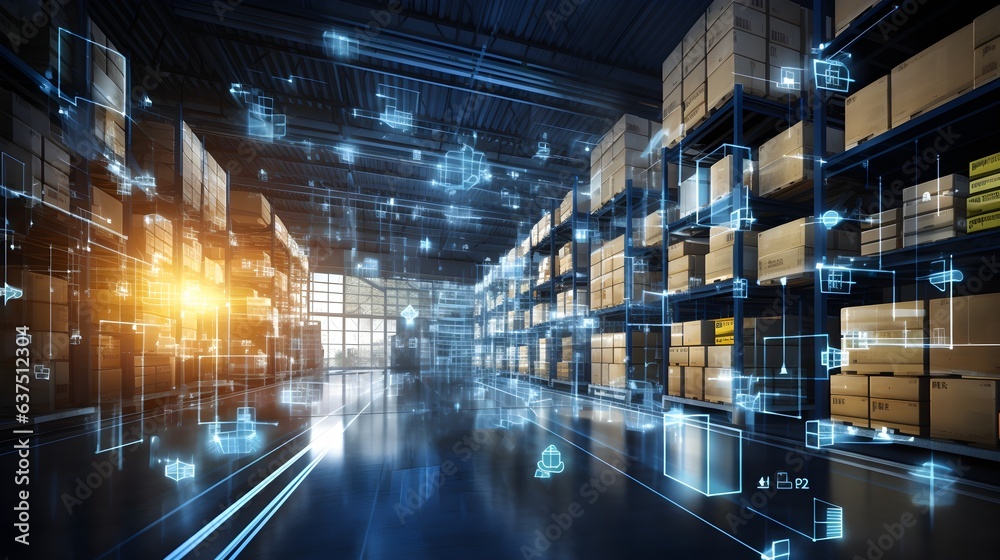 Effiziente Abläufe: Moderne Logistik in der Wirtschaft ilustração do ...