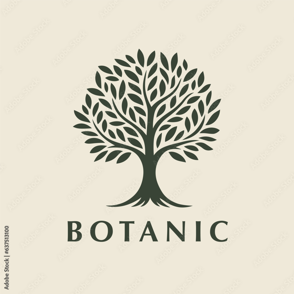 Botanic tree logo mark design. Organic nature icon. Natural plant ...