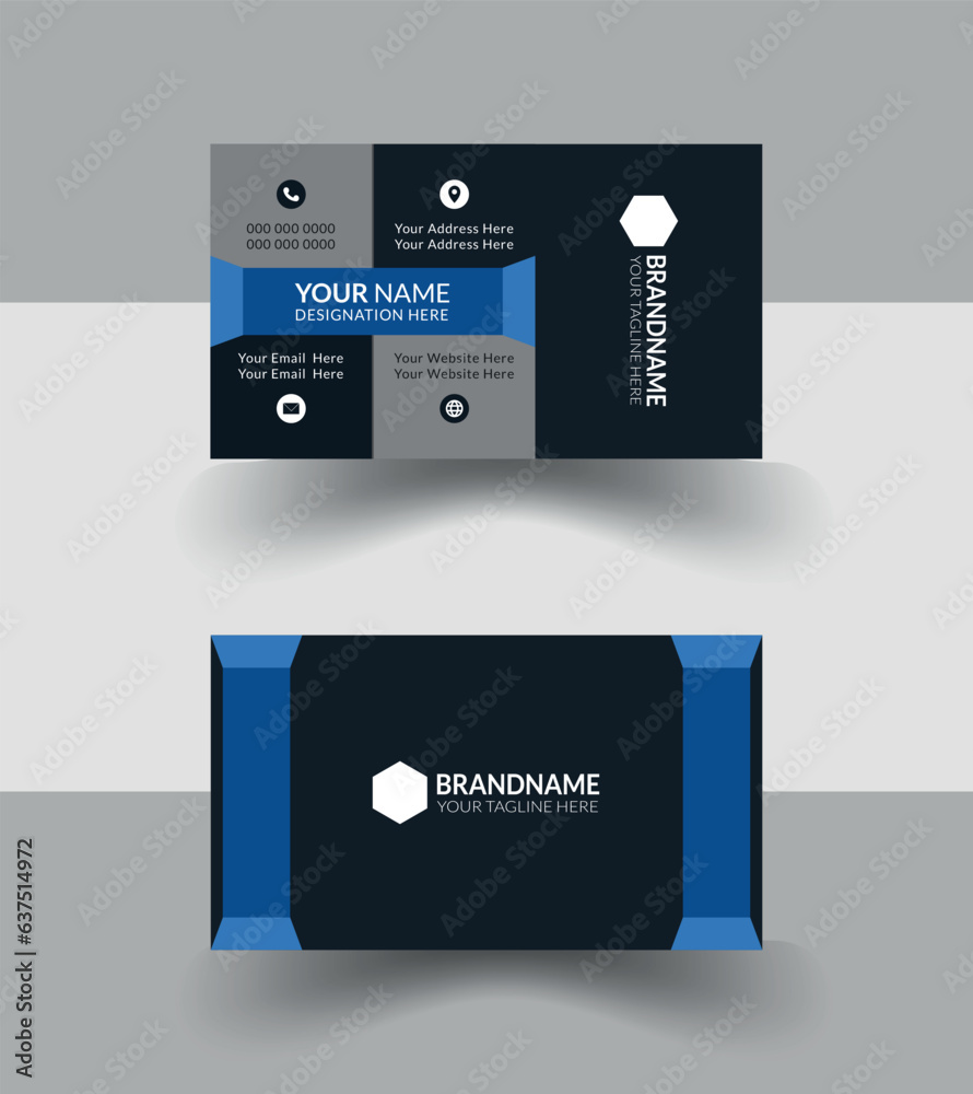 Professional creative smart business card design for any perpose.Black ...