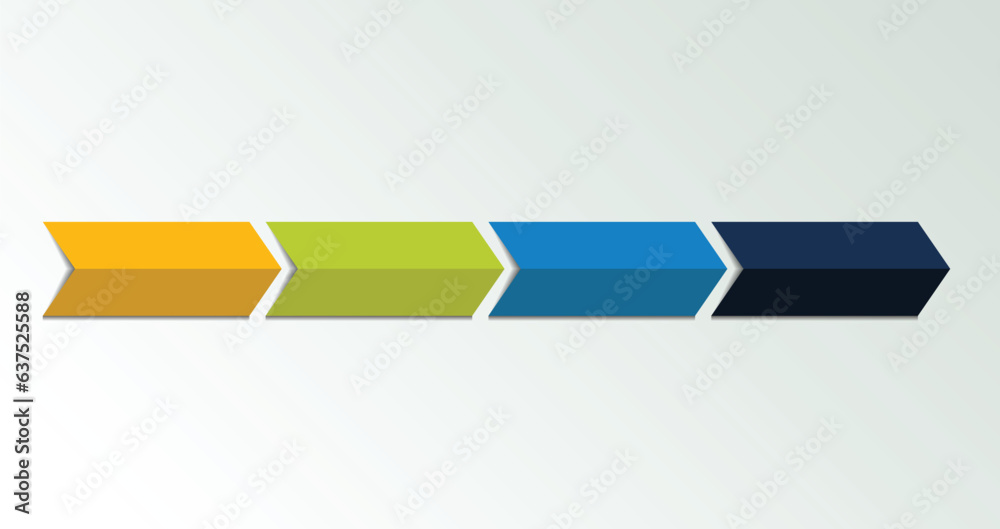 Four step arrow template for presentation. 4 steps options, elements ...
