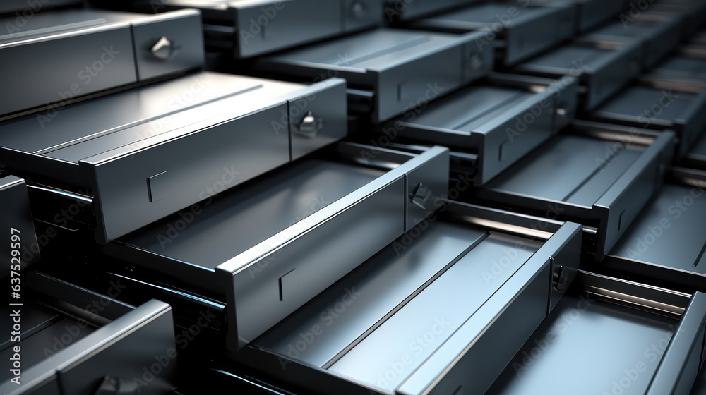 File cabinet, office archive storage with drawers for documents, paper ...