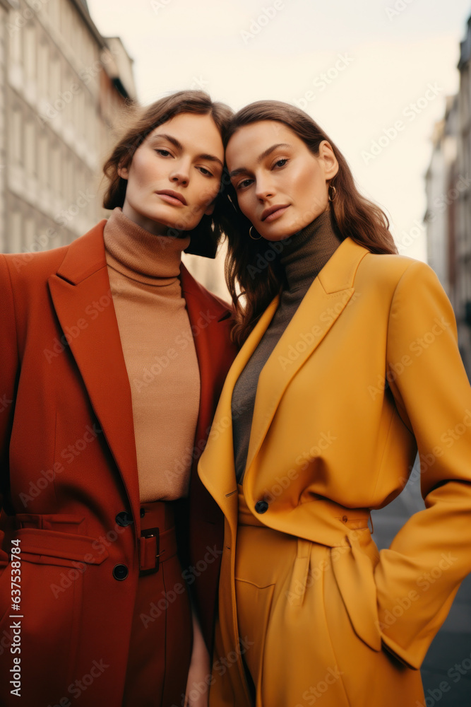 female friends/models/lgbtq + couple in magazine editorial fashion ...