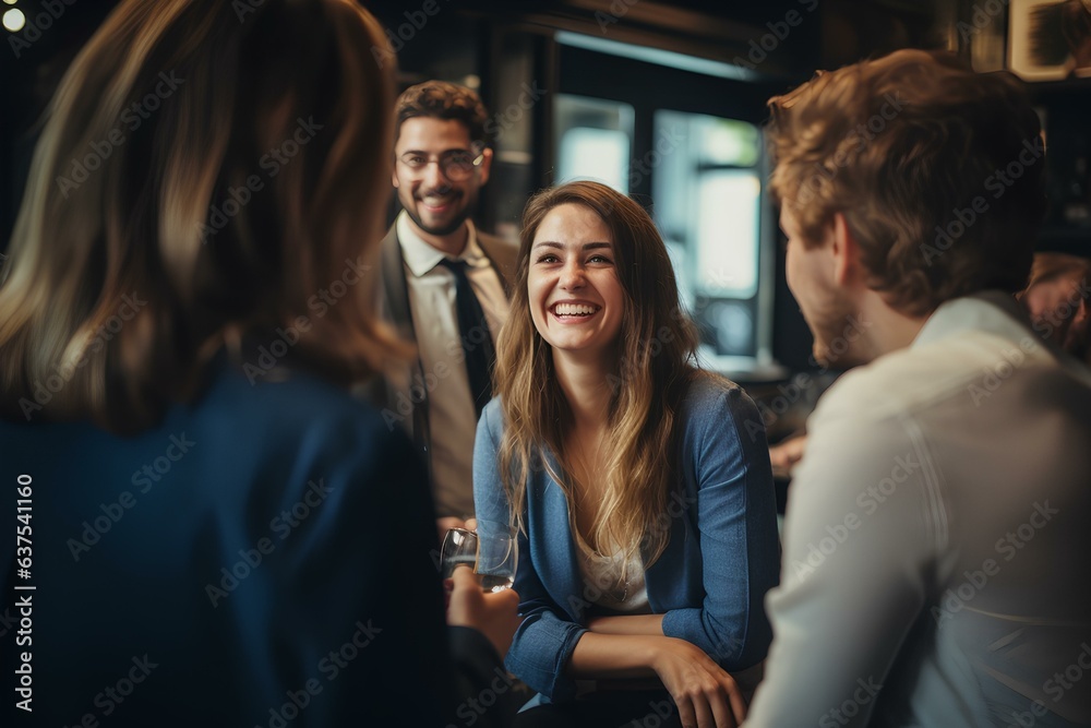 People with the same hobby gather together and have a conversation. a ...