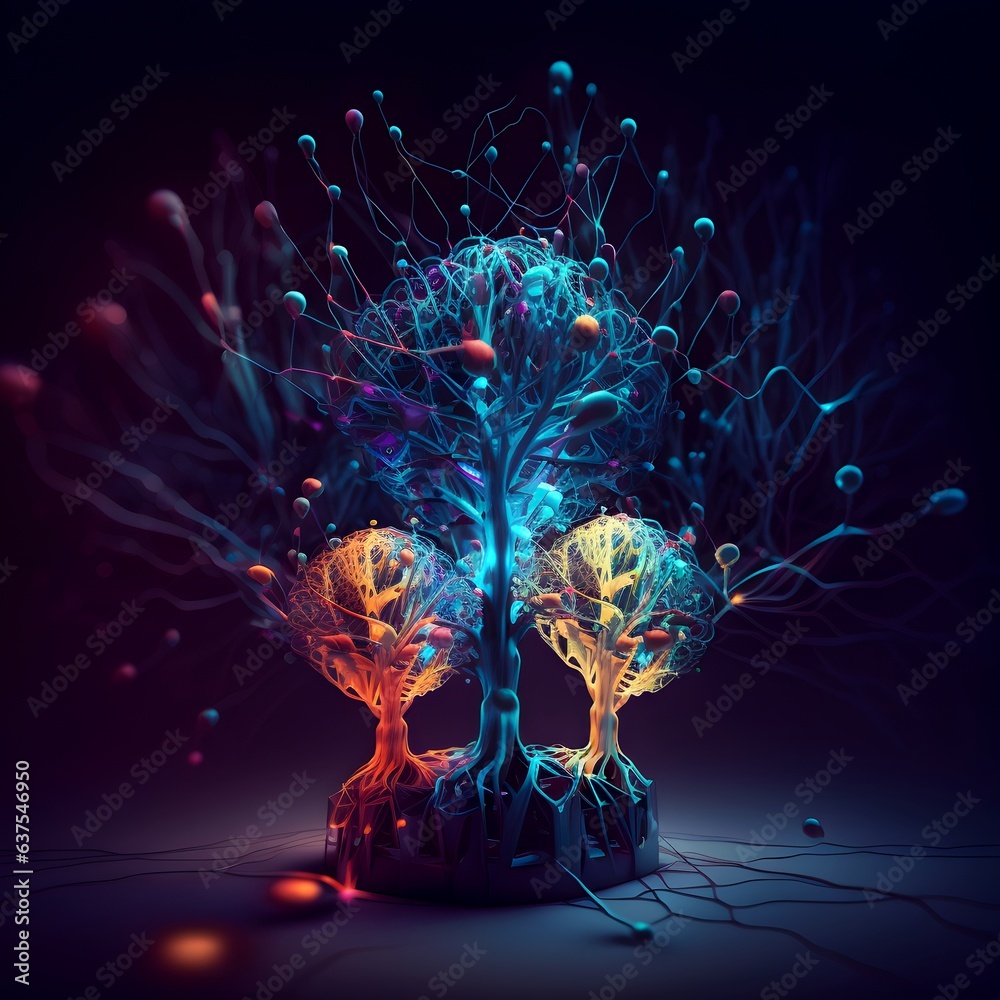 Siamese Twins Ai Neural Networks Innovation Idea Man Neuro Interface Glow Virtual Network Stock