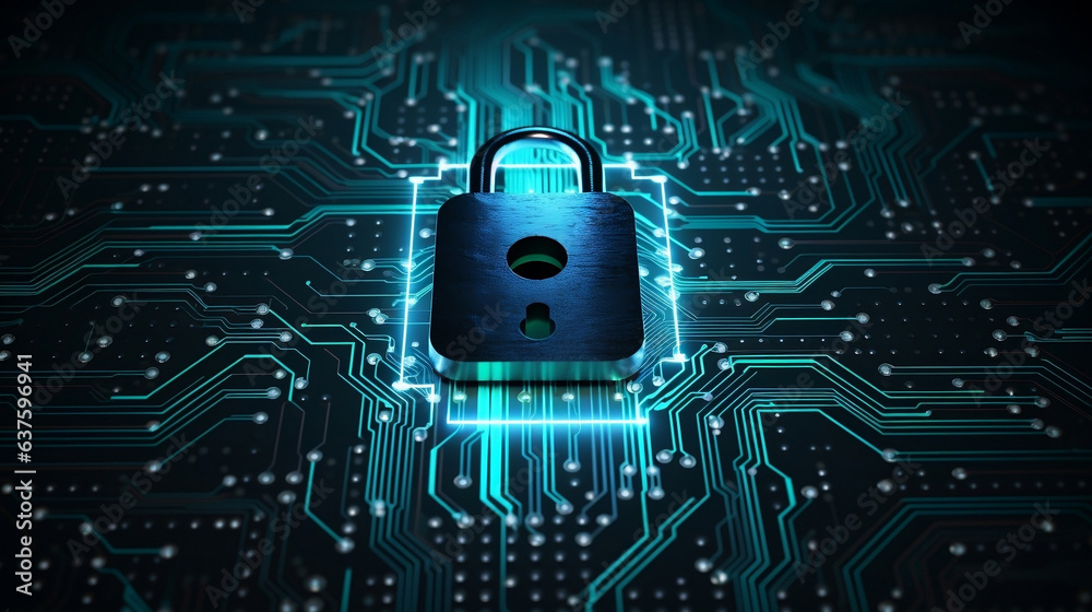 Cybersecurity creative Illustration. 4K, 3D, High Quality Resolution ...