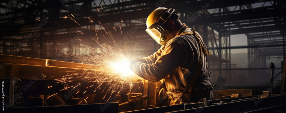 A Boilermaker overlooks the factory floor standing atop a giant steel ...