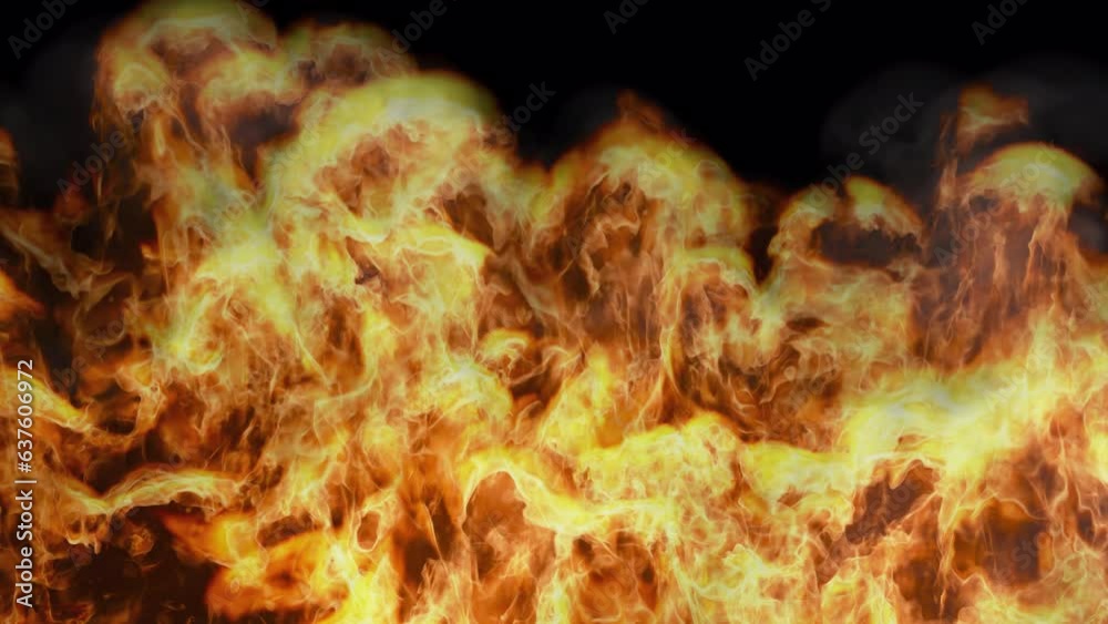 Fire flames wiping across the frame with dark smoke, 4k 24p with AND ...