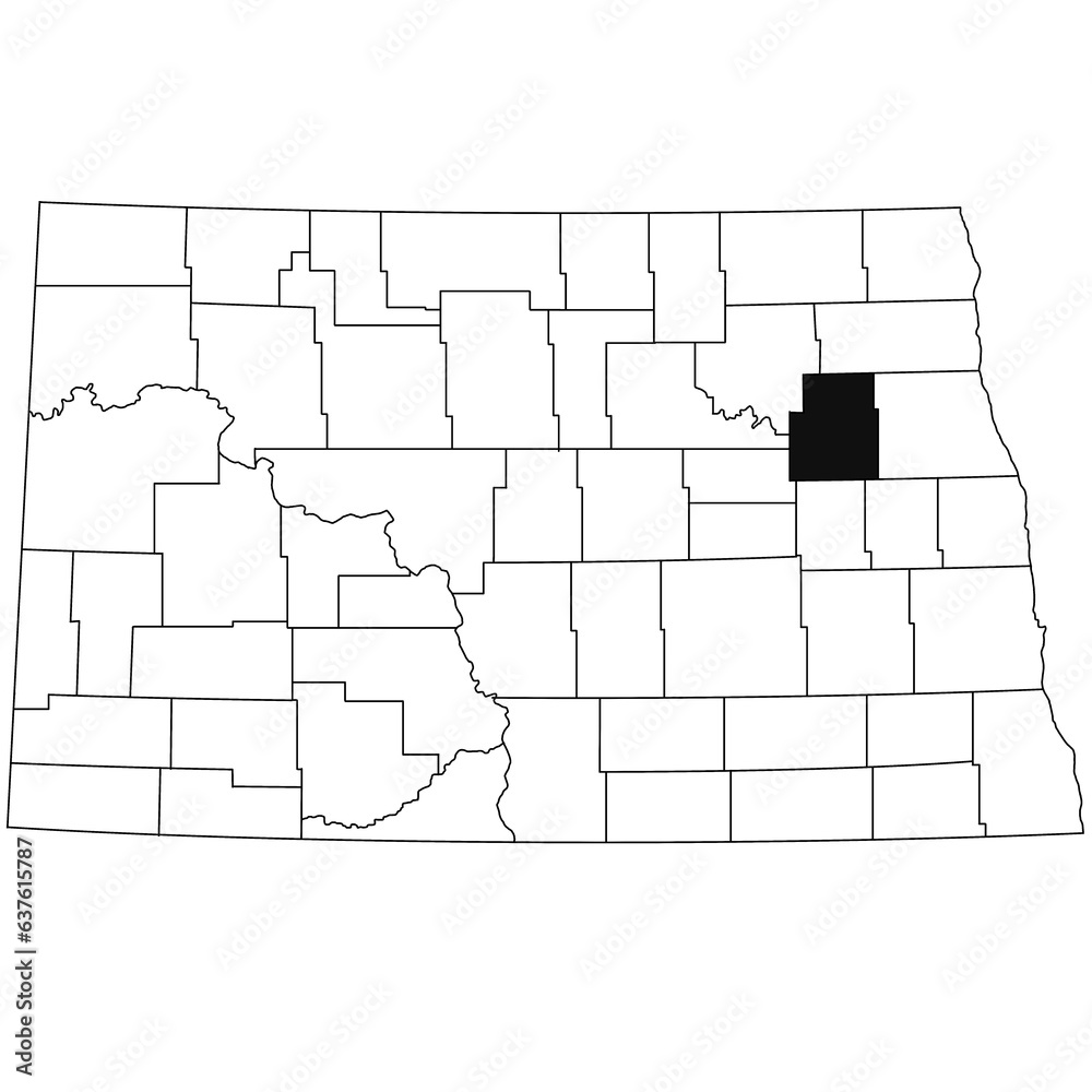 Map of Nelson County in North Dakota state on white background. single ...