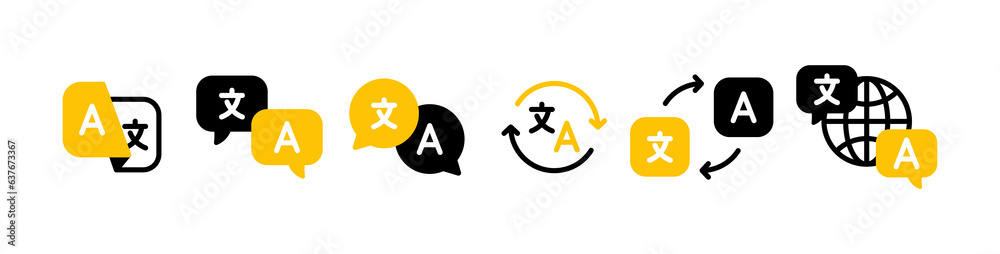 Language translate icons. Design for web and mobile app. Stock Vector ...