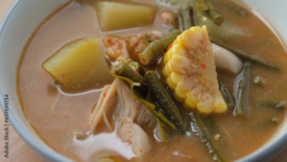 Sayur asem or sayur asam is an Indonesian vegetable soup. It is a ...
