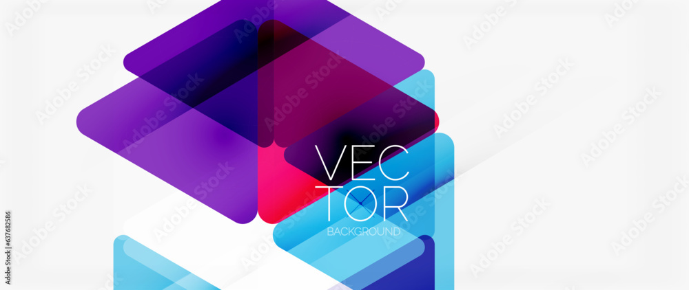 Abstract background. Color transparent triangles in mosaic style with ...