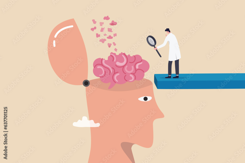 Amnesia losing memory, brain dementia, alzheimer disease, mental ...