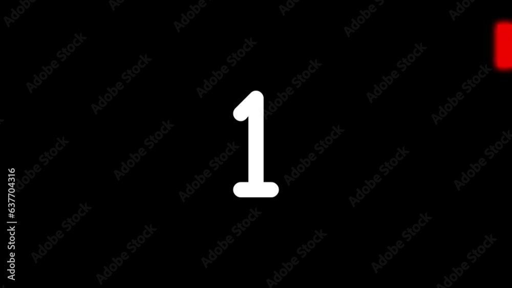 5 Seconds Countdown Timer Animation With Elapsed Rotating Neon Light