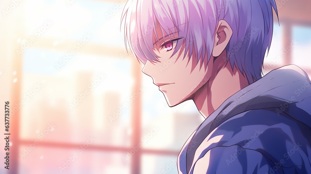 Contemplative anime young man reflecting on past, embracing change ...