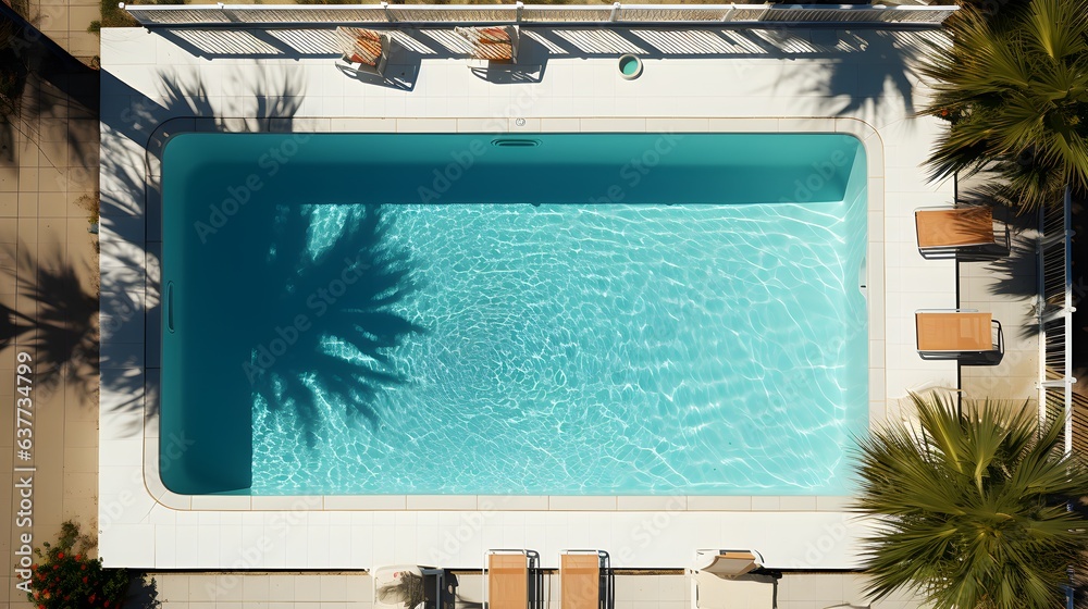 Capture an image of the pool from an overhead angle, showcasing the ...