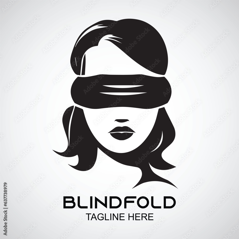 Vetor de Multipurpose Realistic Blindfold Silhouette Icon Logo Design ...