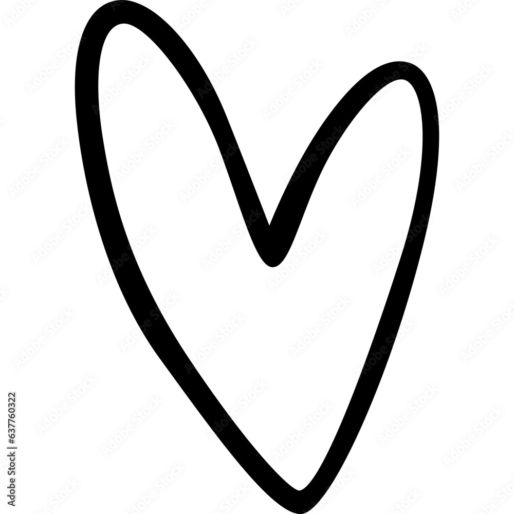 hand drawn heart line art Stock Vector | Adobe Stock