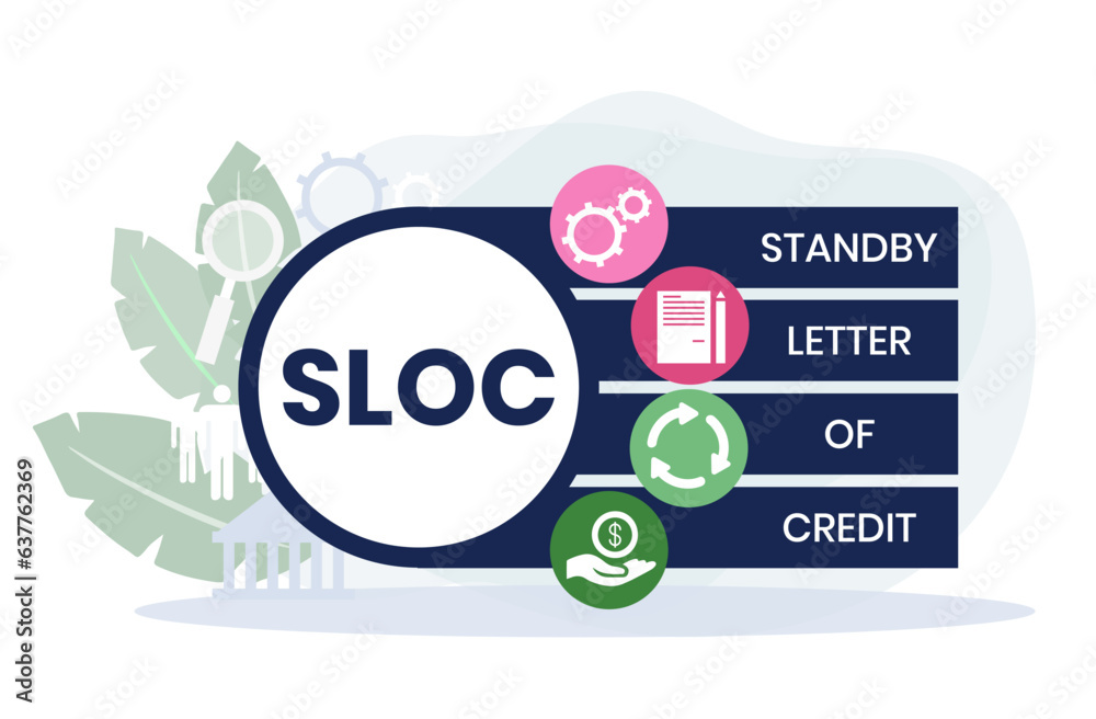 SLOC - Standby Letter Of Credit acronym. business concept background ...