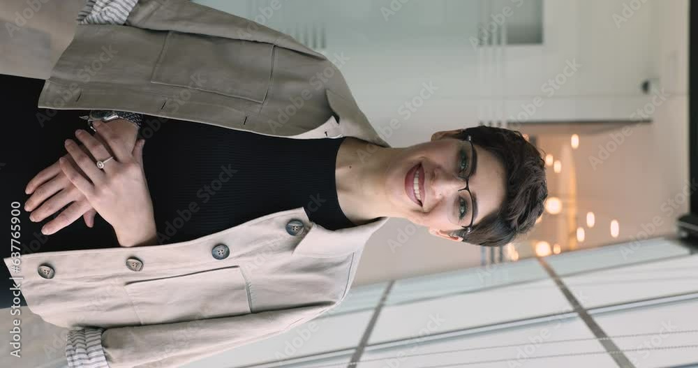 Vertical view confident millennial Armenian businesswoman, HR manager ...