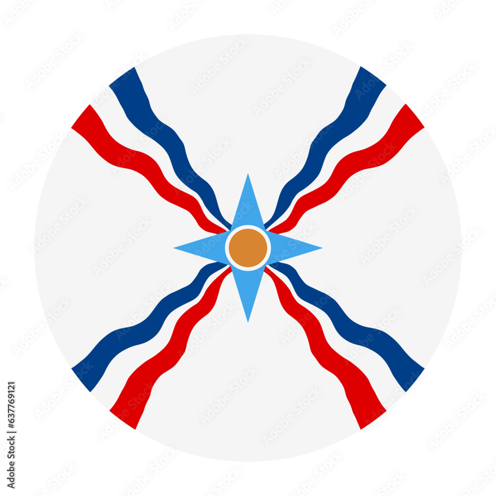 Vetor de Circle Assyrian people flag vector illustration isolated ...