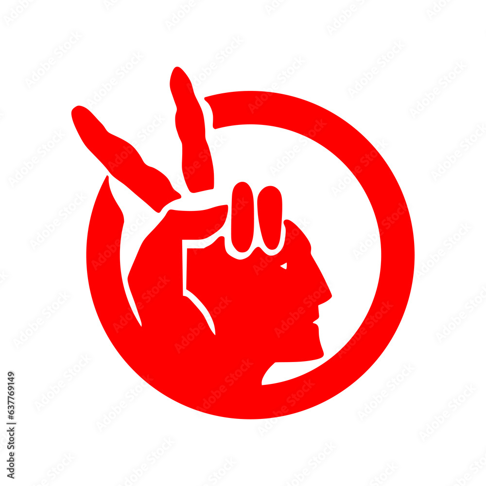 Circle badge American Indian people movement flag vector silhouette ...