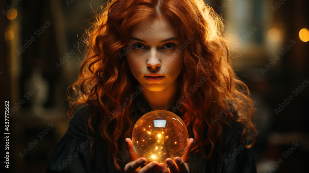 Photo & Art Print Levitating fireball and a red headed witch ...