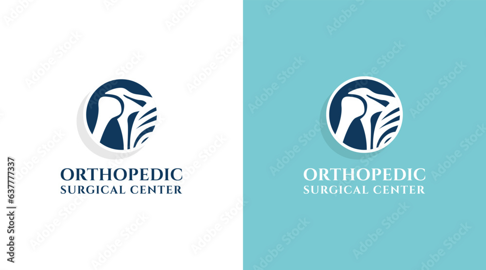 Orthopedic logo set design icons. Human bone joints for chiropractic ...