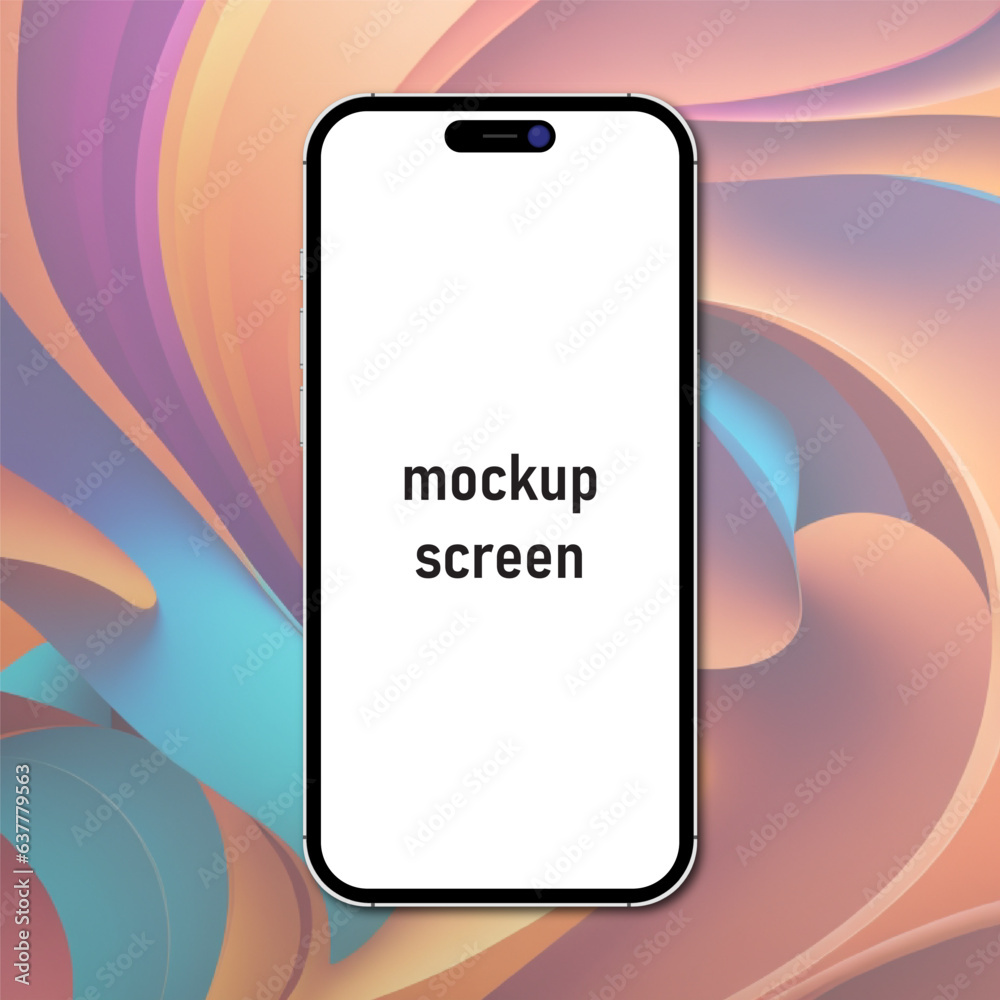 Realistic smartphone screen mockup with shadow on top of devices ...