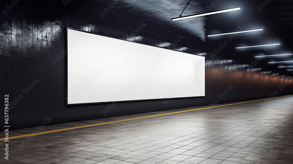 Lightbox tunnel walkway OOH media display template. Mockup image Stock ...