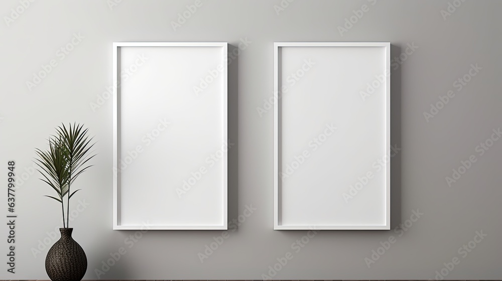 Vertical artwork templates in interior design. Mockup image Stock Photo ...