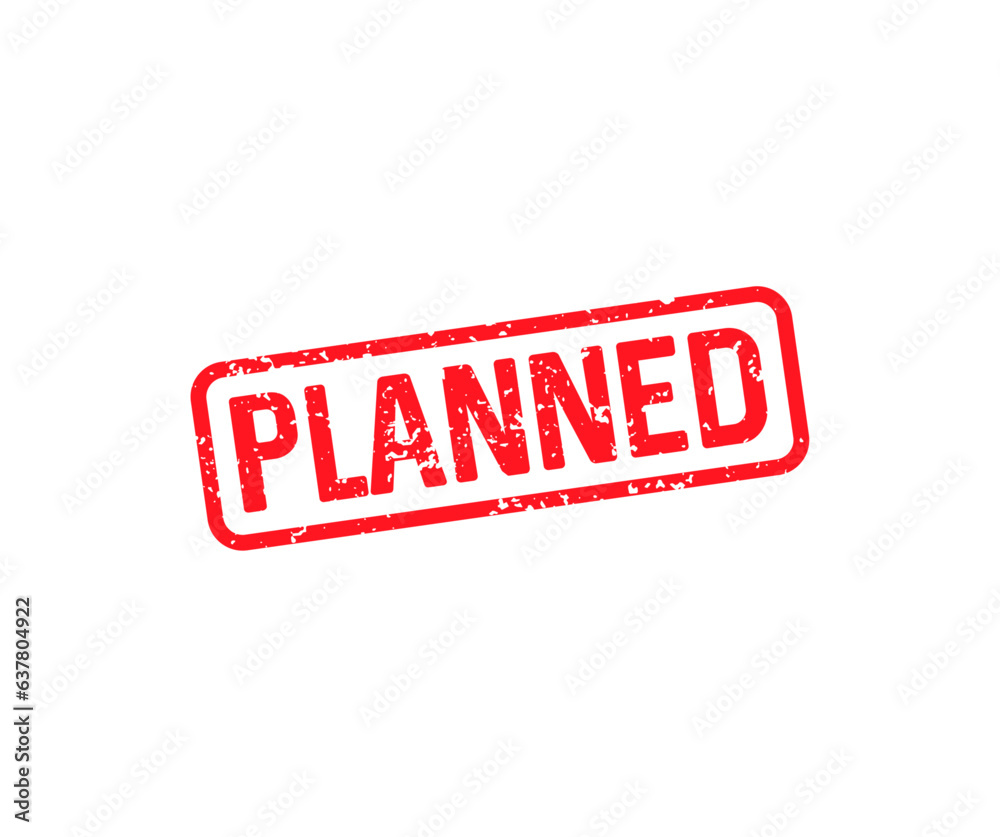 Planned Rubber Stamp logo design. Planned red rubber stamp with ...